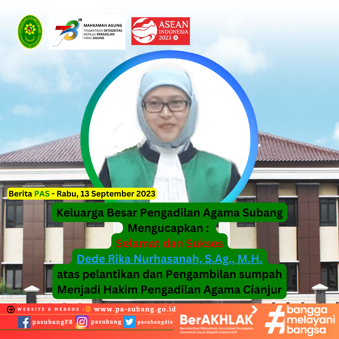 𝐊𝐞𝐥𝐮𝐚𝐫𝐠𝐚 𝐁𝐞𝐬𝐚𝐫 𝐏𝐞𝐧𝐠𝐚𝐝𝐢𝐥𝐚𝐧 𝐀𝐠𝐚𝐦𝐚 𝐒𝐮𝐛𝐚𝐧𝐠 𝐌𝐞𝐧𝐠𝐮𝐜𝐚𝐩𝐤𝐚𝐧 : 𝐒𝐞𝐥𝐚𝐦𝐚𝐭 𝐝𝐚𝐧 𝐒𝐮𝐤𝐬𝐞𝐬 𝐃𝐞𝐝𝐞 𝐑𝐢𝐤𝐚 𝐍𝐮𝐫𝐡𝐚𝐬𝐚𝐧𝐚𝐡, 𝐒 ...