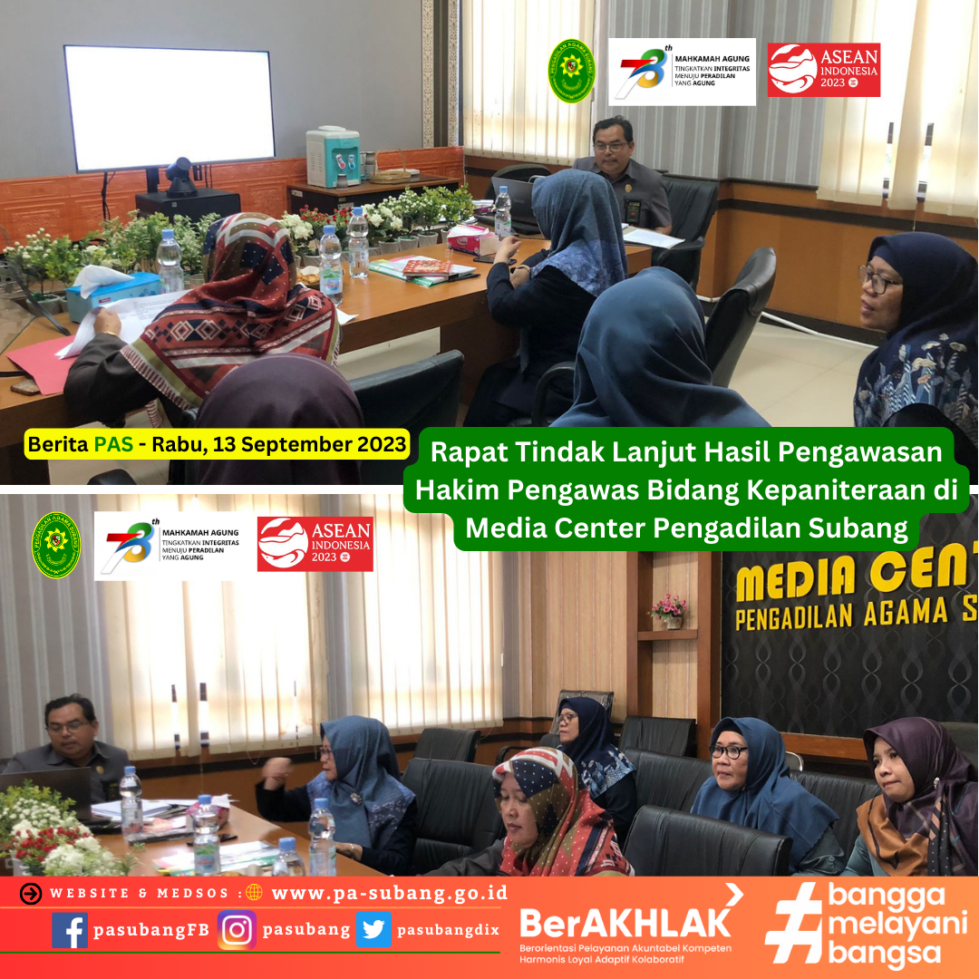 Rapat Tindak Lanjut Hasil Pengawasan Hakim Pengawas Bidang Kepaniteraan