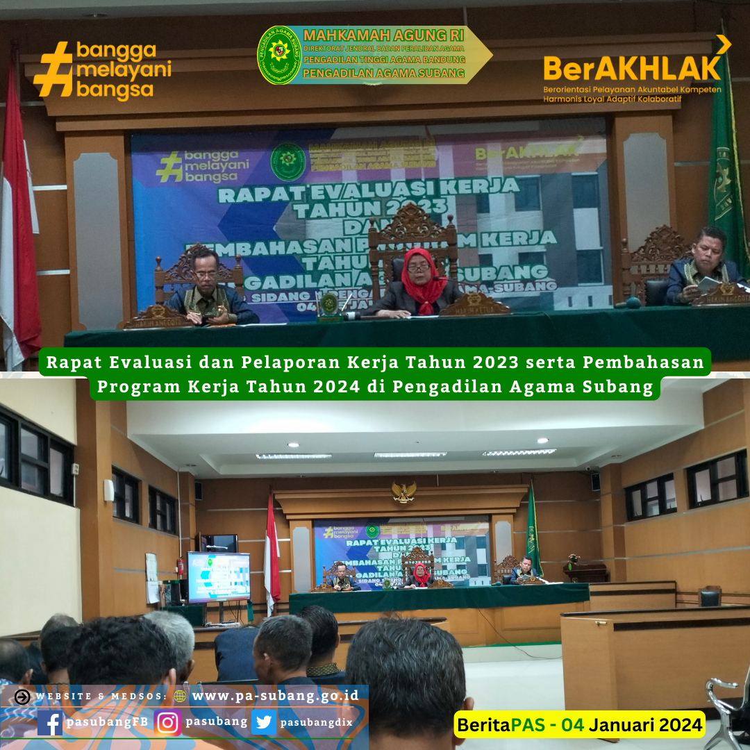 Rapat Evaluasi dan Pelaporan Kerja Tahun 2023 serta Pembahasan Program Kerja Tahun 2024 di ...