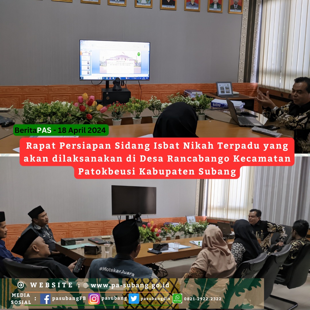 Rapat Koordinasi Teknis Kegiatan Sidang Istbat Nikah Terpadu Bulan April Tahun 2024